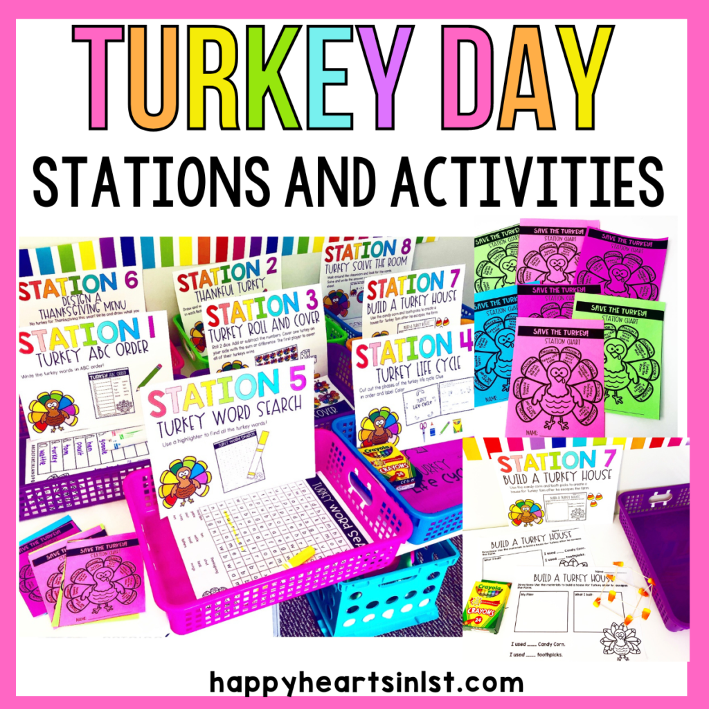 Turkey Day Stations - Classroom Thanksgiving Activities - Happy Hearts ...