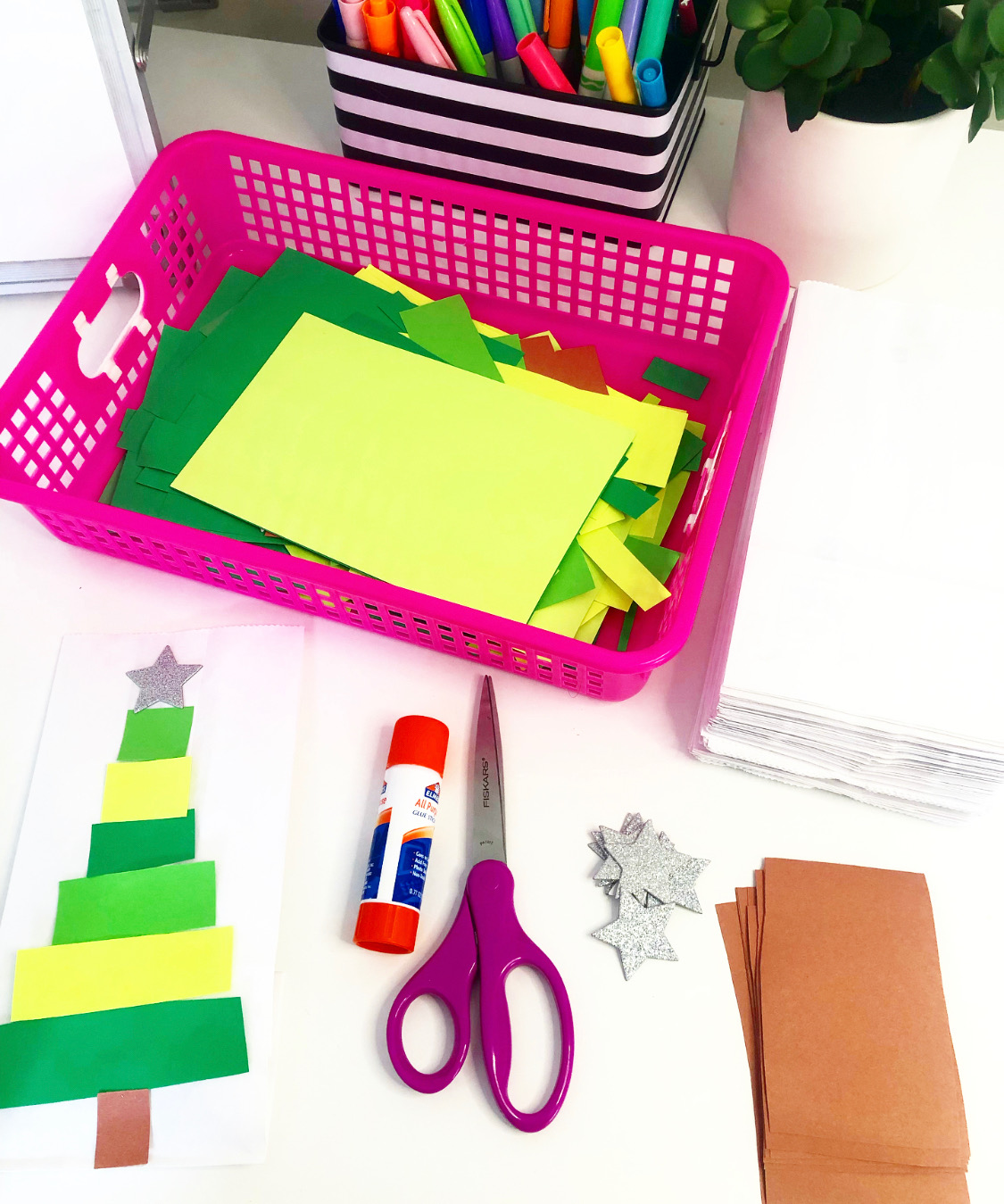 Christmas Tree Gift Wrapping Craft - Happy Hearts in 1st