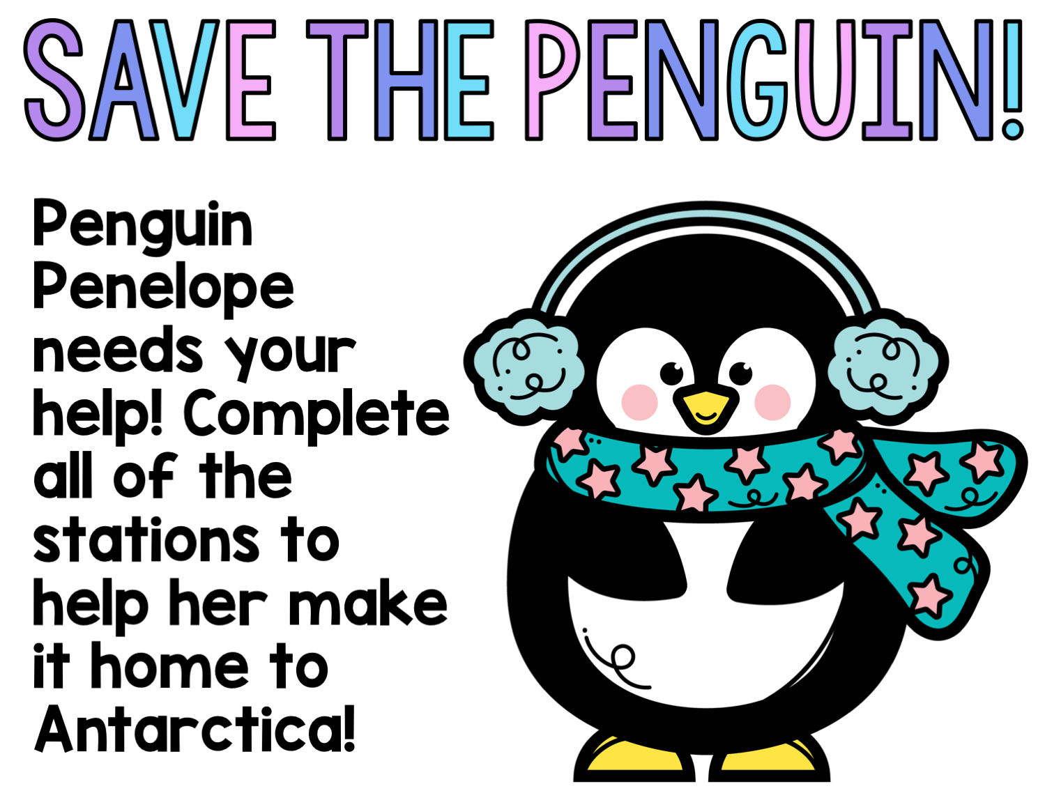 Penguin Stations and Activities - Happy Hearts in 1st