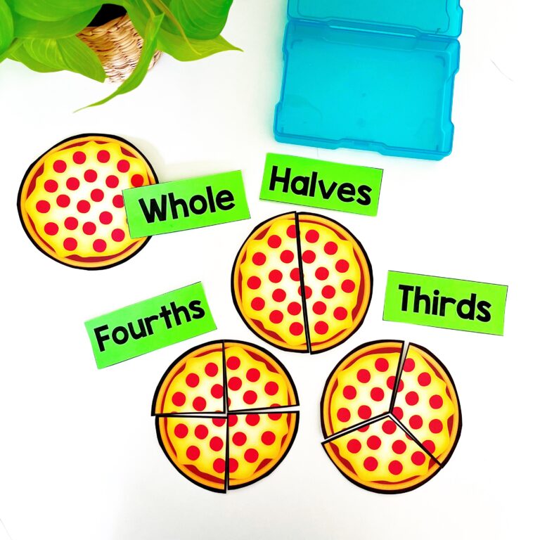 Pizza Fraction Activities - Happy Hearts in 1st