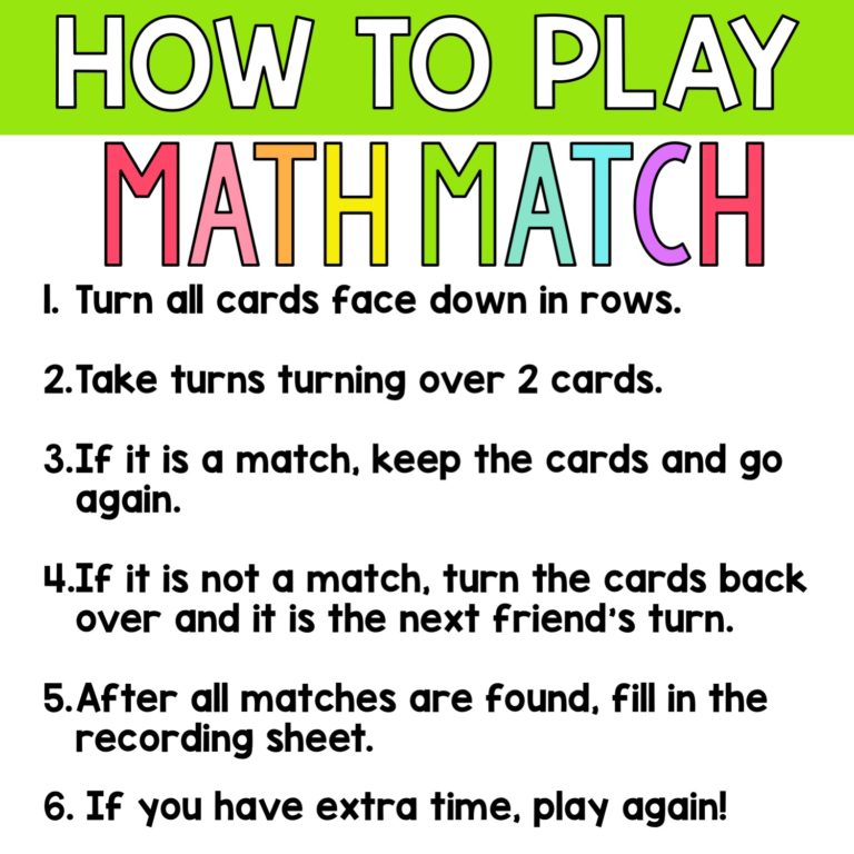 Math Match - A Memory Math Center - Happy Hearts in 1st