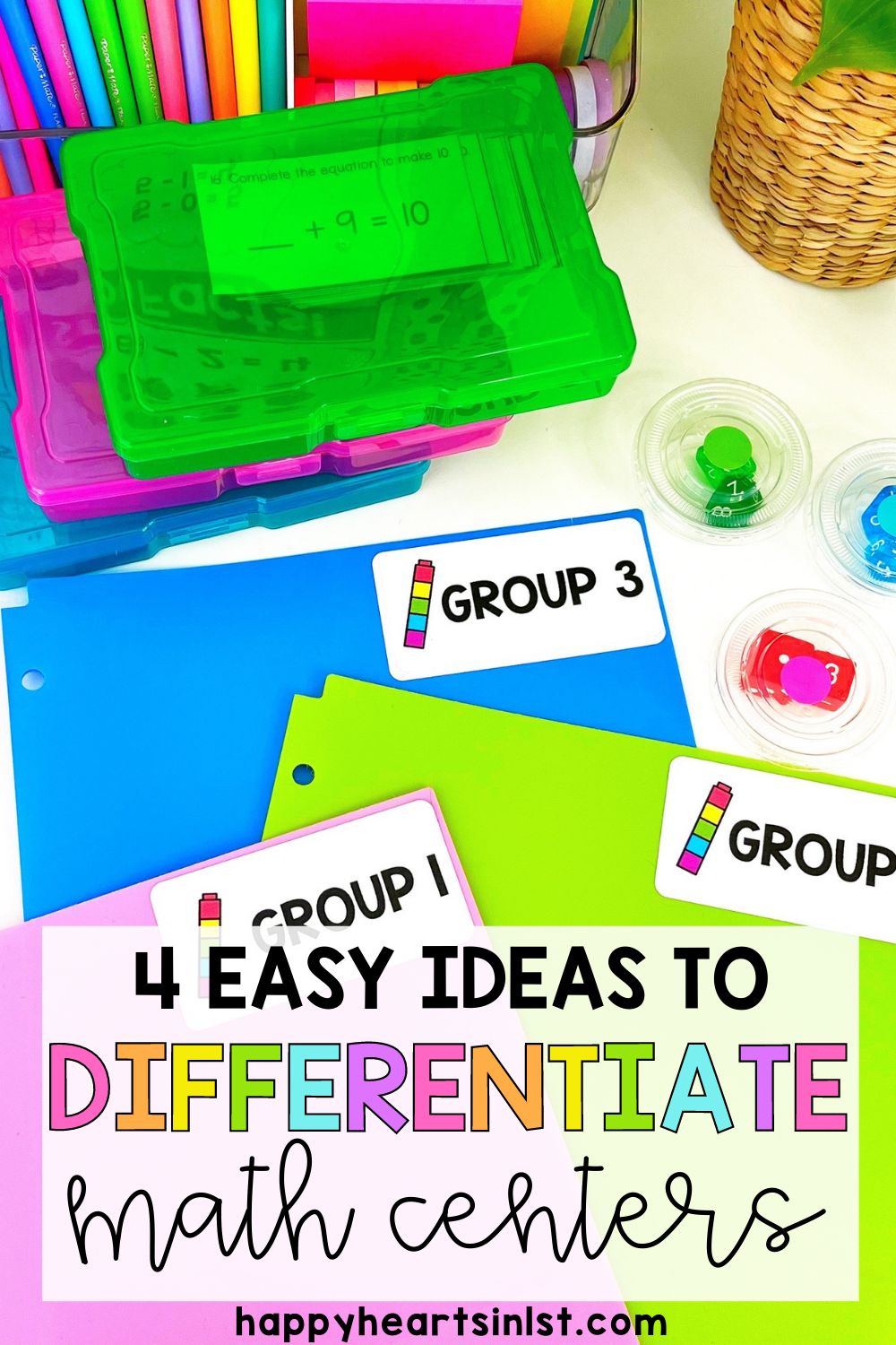 4 Easy Ideas to Differentiate Math Centers - Happy Hearts in 1st