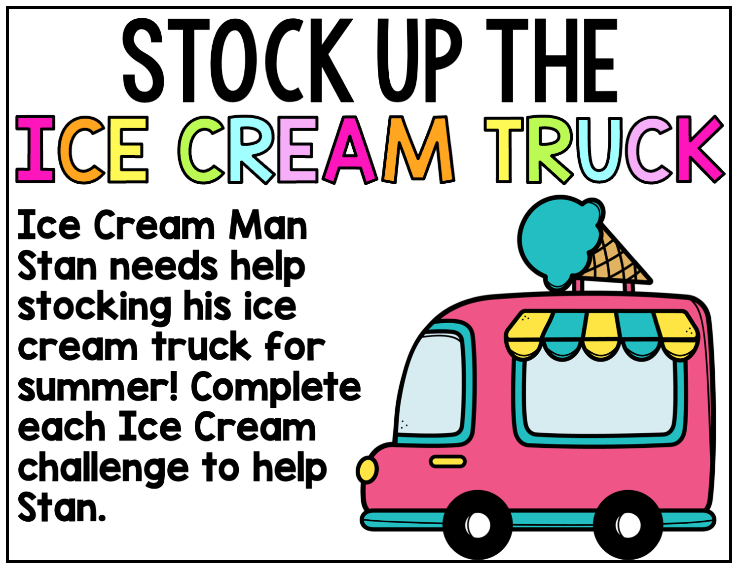 Ice Cream Day Stations and Activities in 1st Grade - Happy Hearts in 1st