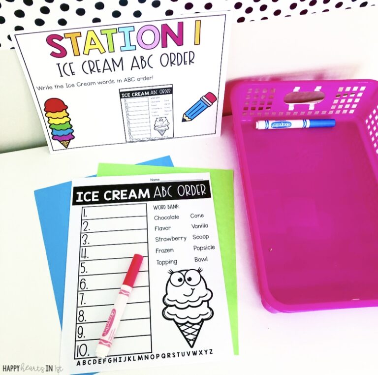 Ice Cream Day Stations and Activities in 1st Grade - Happy Hearts in 1st
