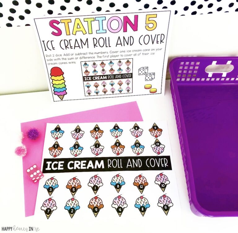 Ice Cream Day Stations and Activities in 1st Grade - Happy Hearts in 1st