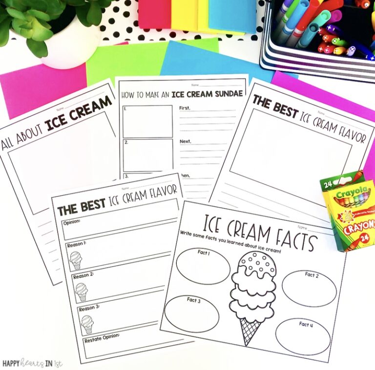 Ice Cream Day Stations and Activities in 1st Grade - Happy Hearts in 1st