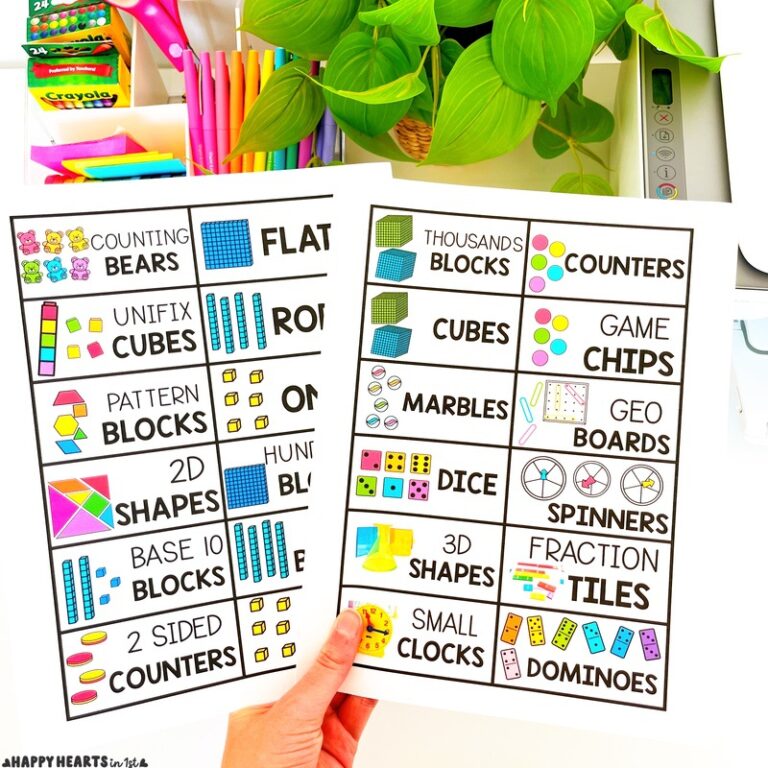 Effortless Math Manipulatives Organization in the K-2 Classroom - Happy ...