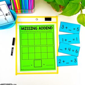 Teaching Missing Addend in 1st Grade - Happy Hearts in 1st