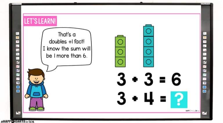 Doubles and Doubles +1 Strategy for First Grade Addition - Happy Hearts ...
