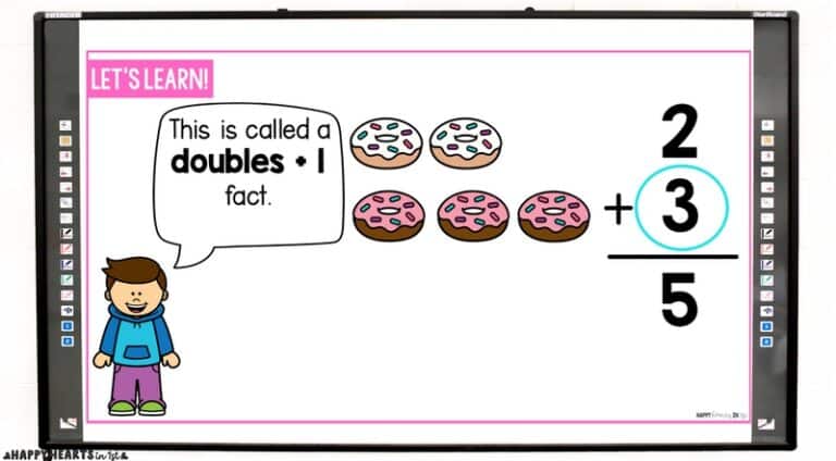 Doubles and Doubles +1 Strategy for First Grade Addition - Happy Hearts ...