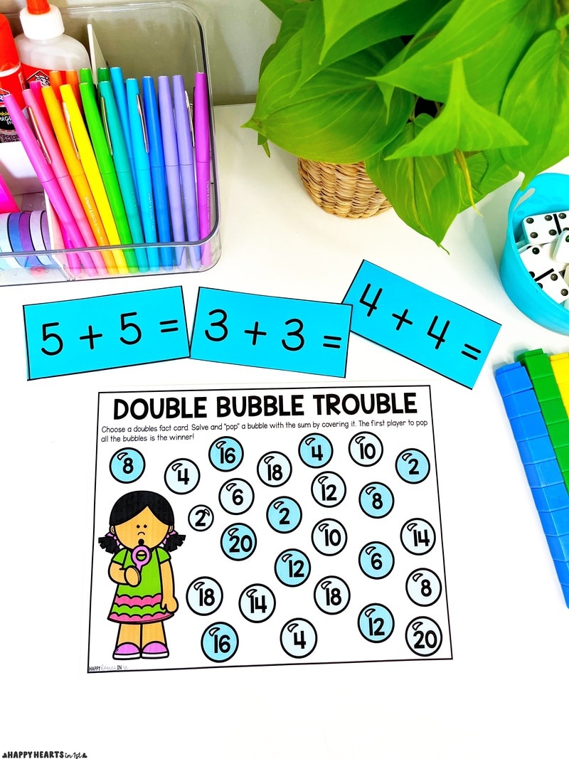 Doubles and Doubles +1 Strategy for First Grade Addition - Happy Hearts ...