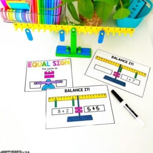 4 Activities to Teach Balancing Equations in 1st Grade - Happy Hearts ...